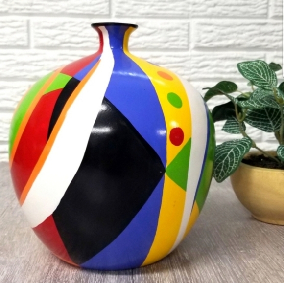 Pacific Rim | Accents | Hand Painted Abstract Vase | Poshmark